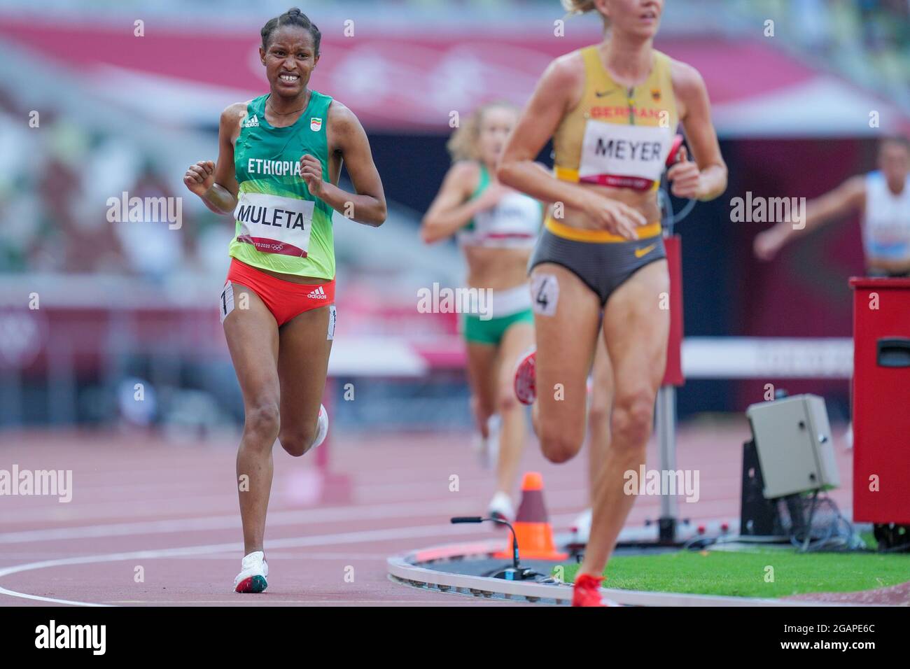 TOKYO, JAPAN - AUGUST 1: Lomi Muleta of Ethiopia competing on Women's ...