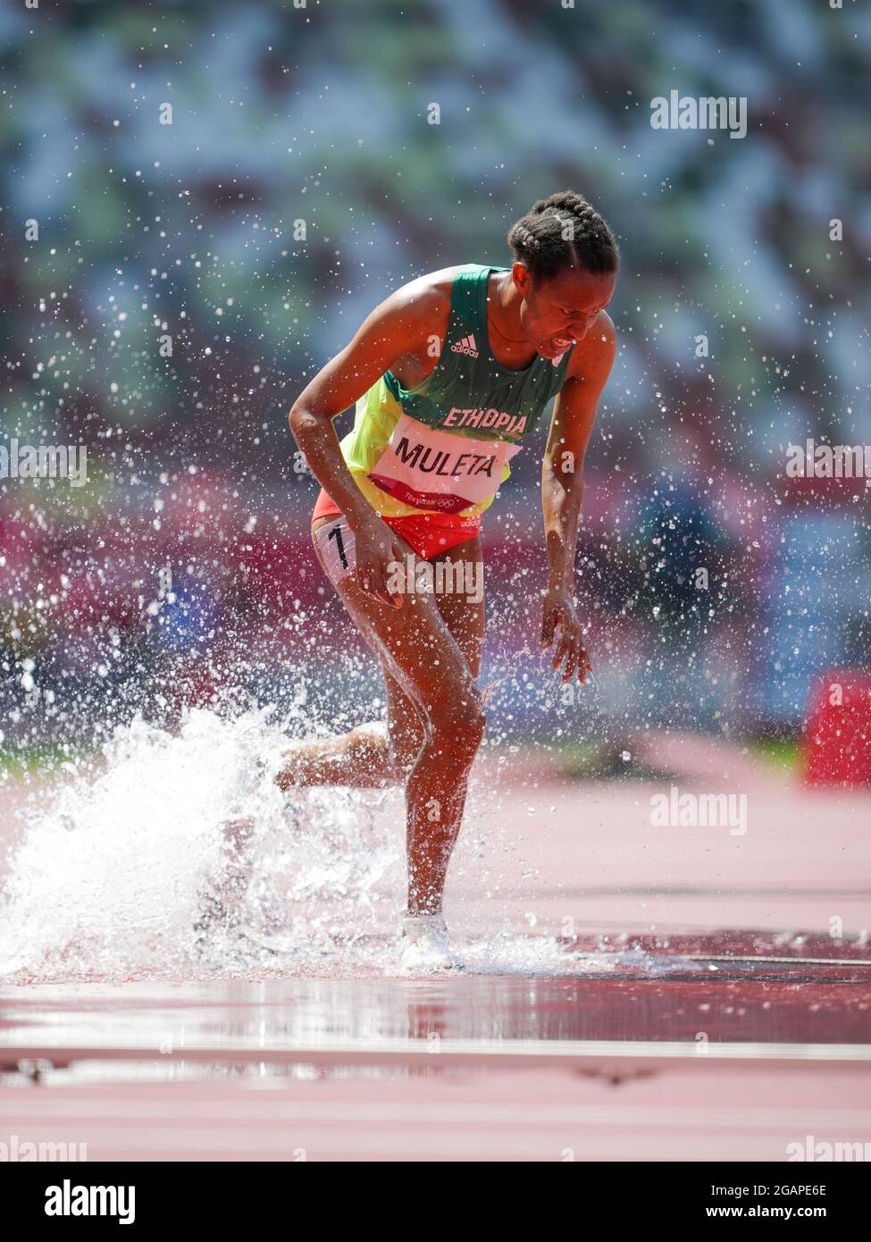 TOKYO, JAPAN - AUGUST 1: Lomi Muleta of Ethiopia competing on Women's ...