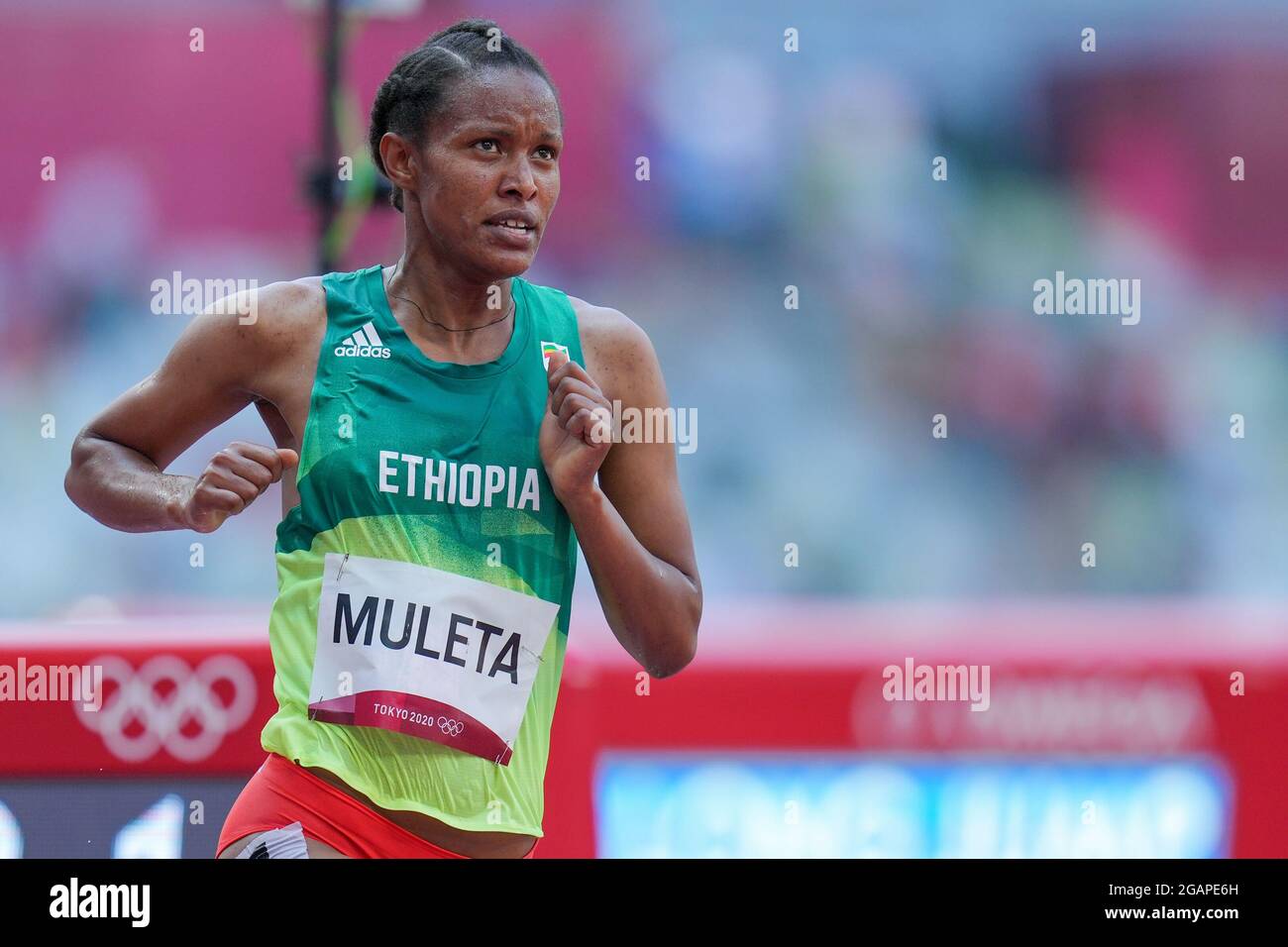 TOKYO, JAPAN - AUGUST 1: Lomi Muleta of Ethiopia competing on Women's ...