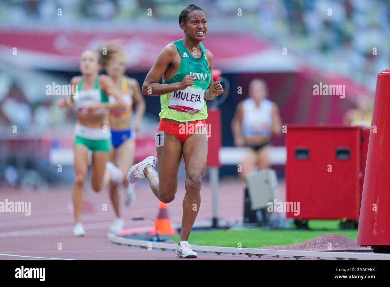 TOKYO, JAPAN - AUGUST 1: Lomi Muleta of Ethiopia competing on Women's ...