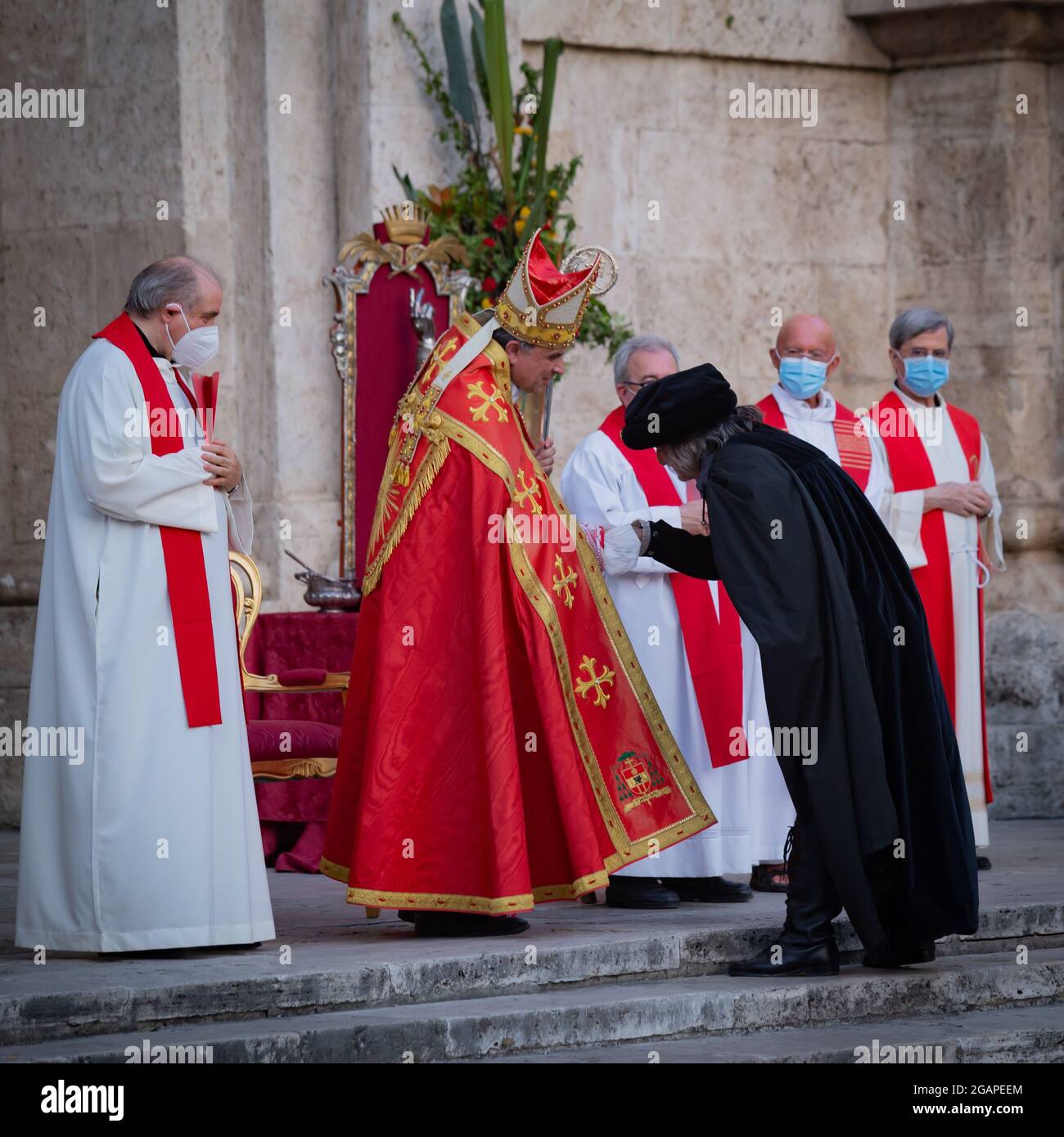 Italy. 31st July, 2021. Traditional blessing of the candles in honor of ...