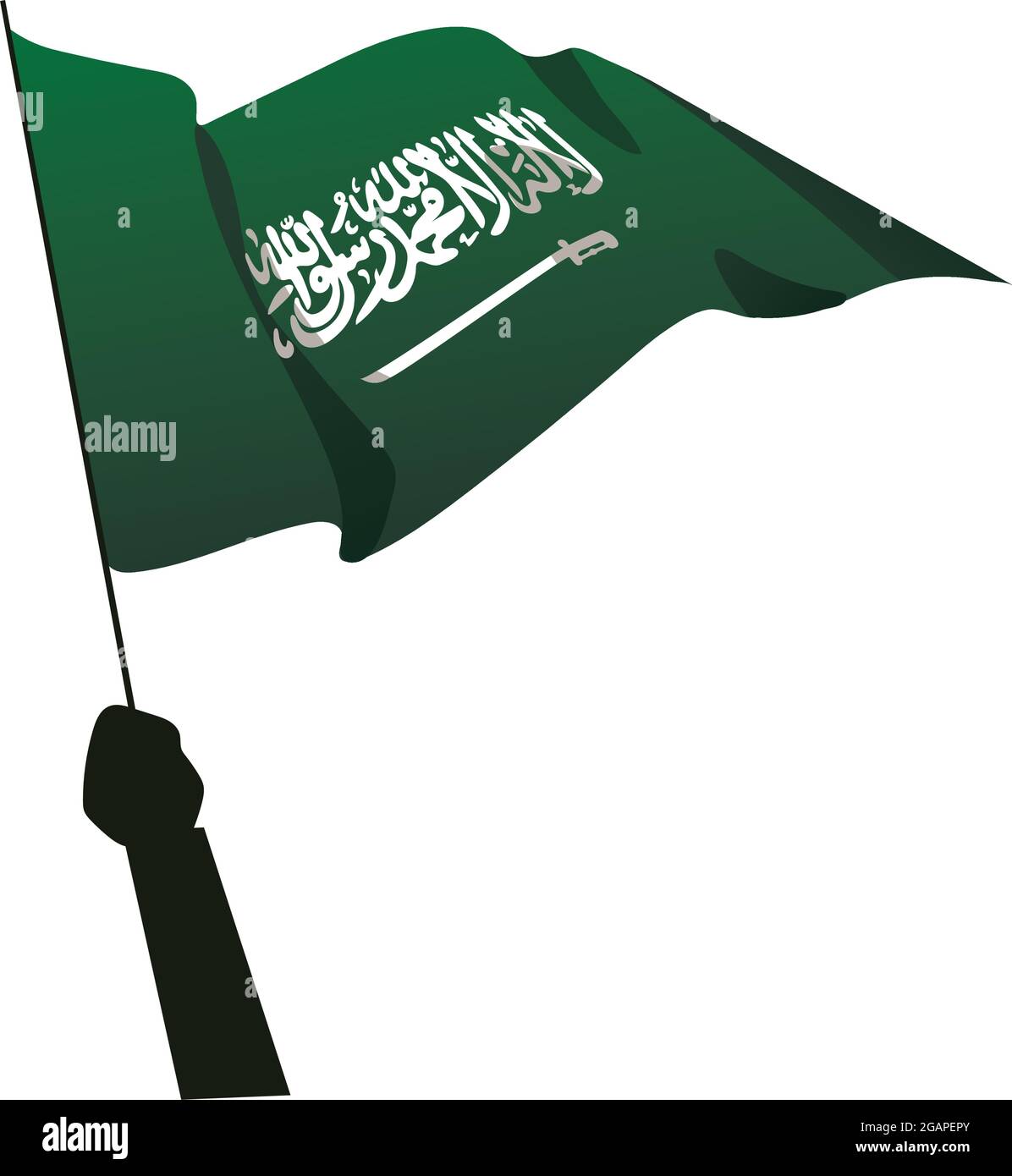 hand holding saudi flag Stock Vector Image & Art - Alamy