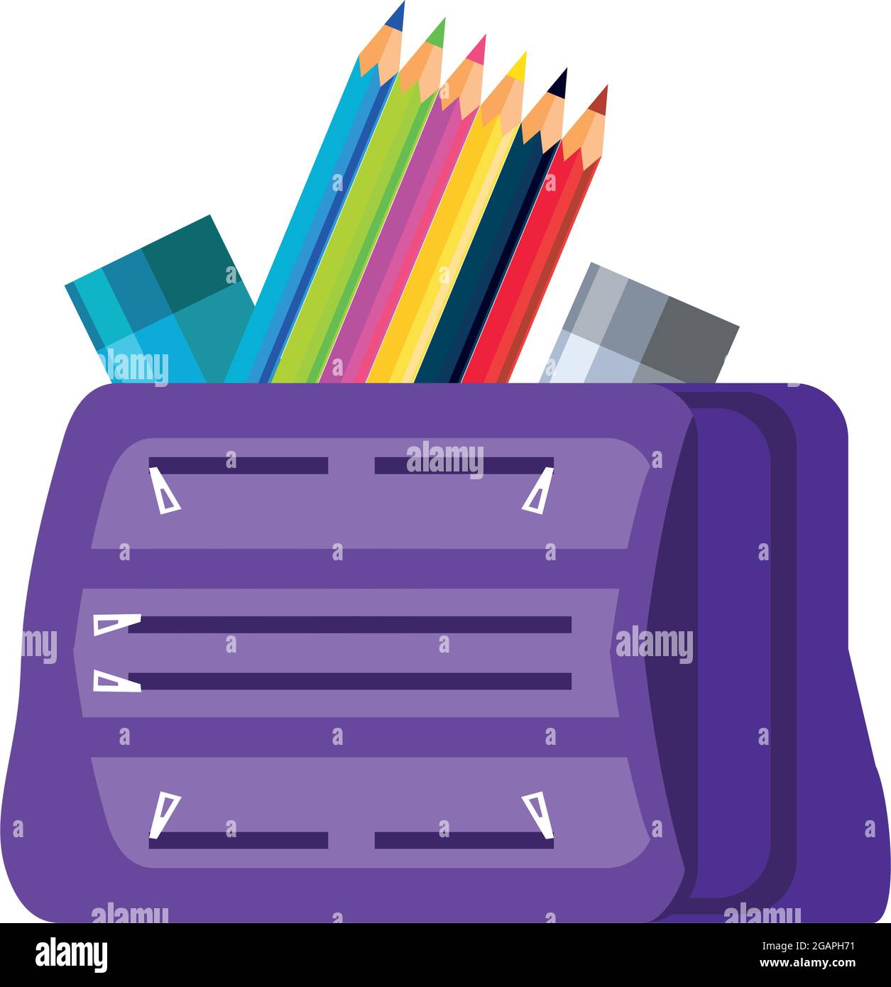 school pencils in case Stock Vector Image & Art - Alamy