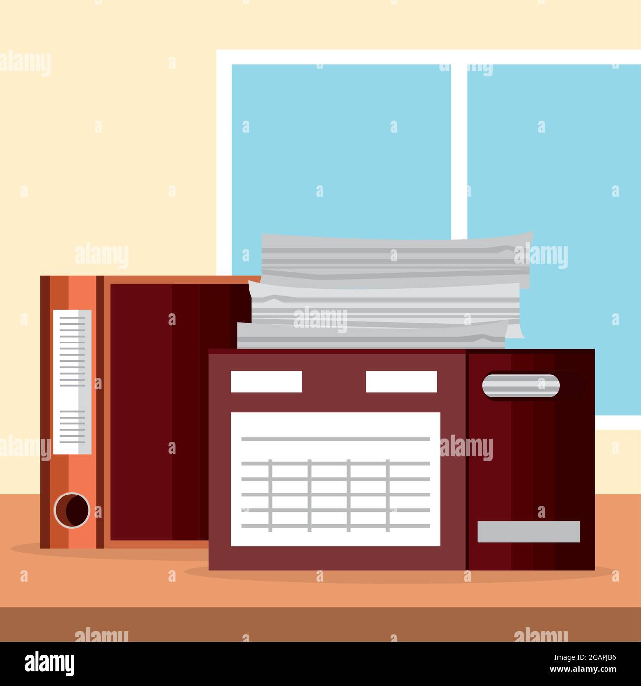 paperwork boxes in office Stock Vector Image & Art - Alamy