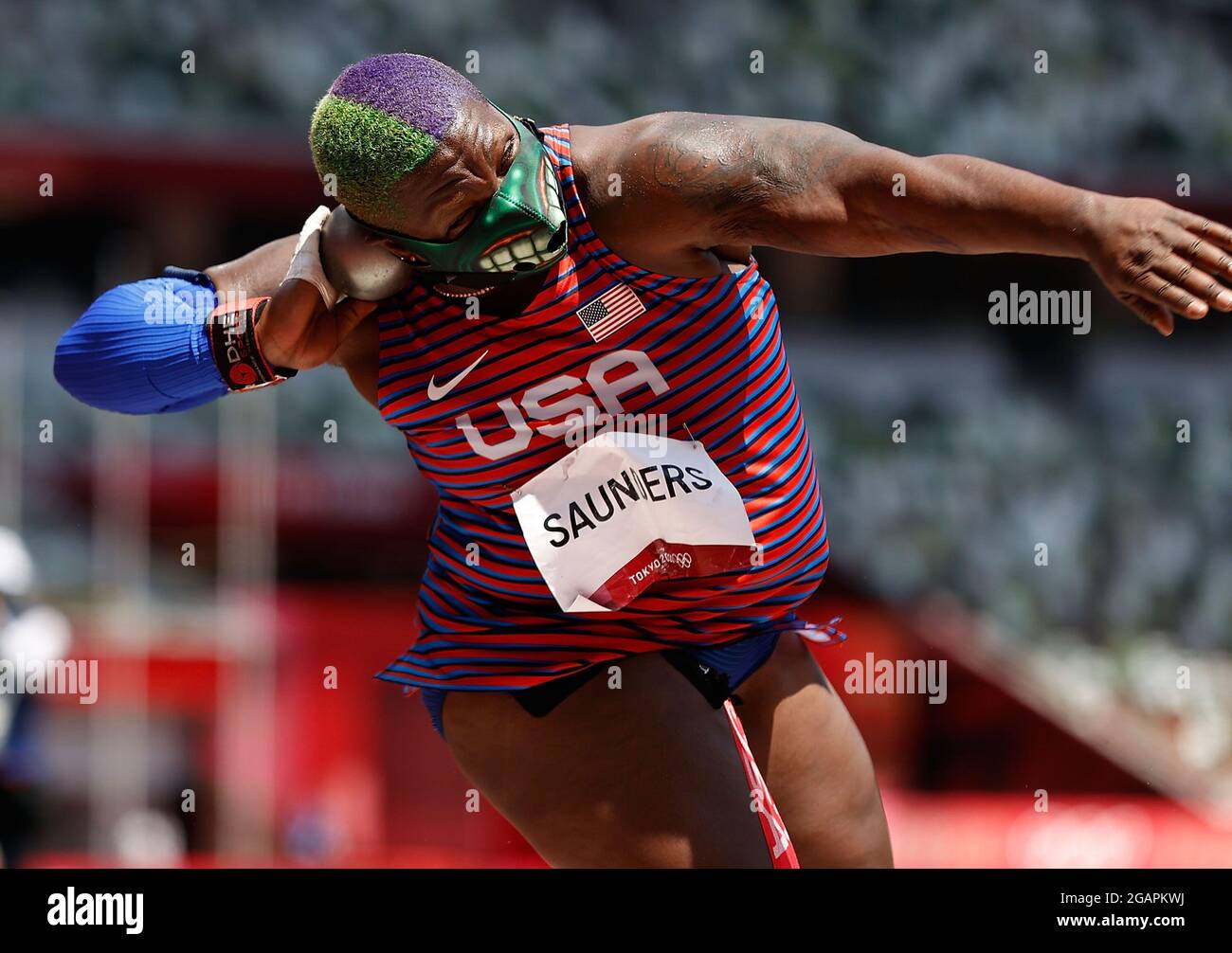 Tokyo, Japan. 1st Aug, 2021. Raven Saunders of the United States ...