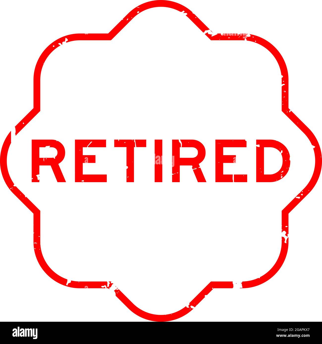 Grunge red retired word rubber seal stamp on white background Stock ...