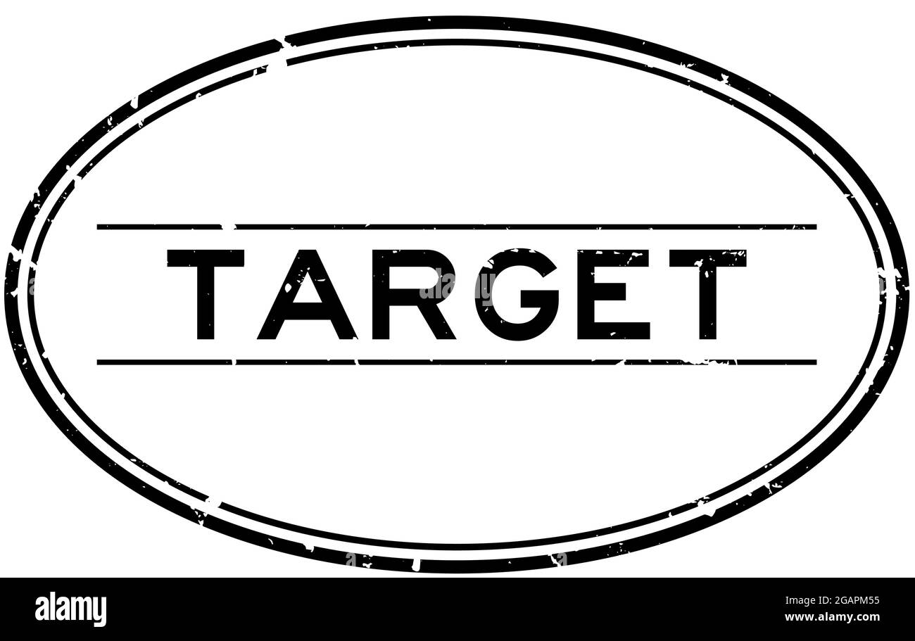 Grunge black target word oval rubber seal stamp on white background ...