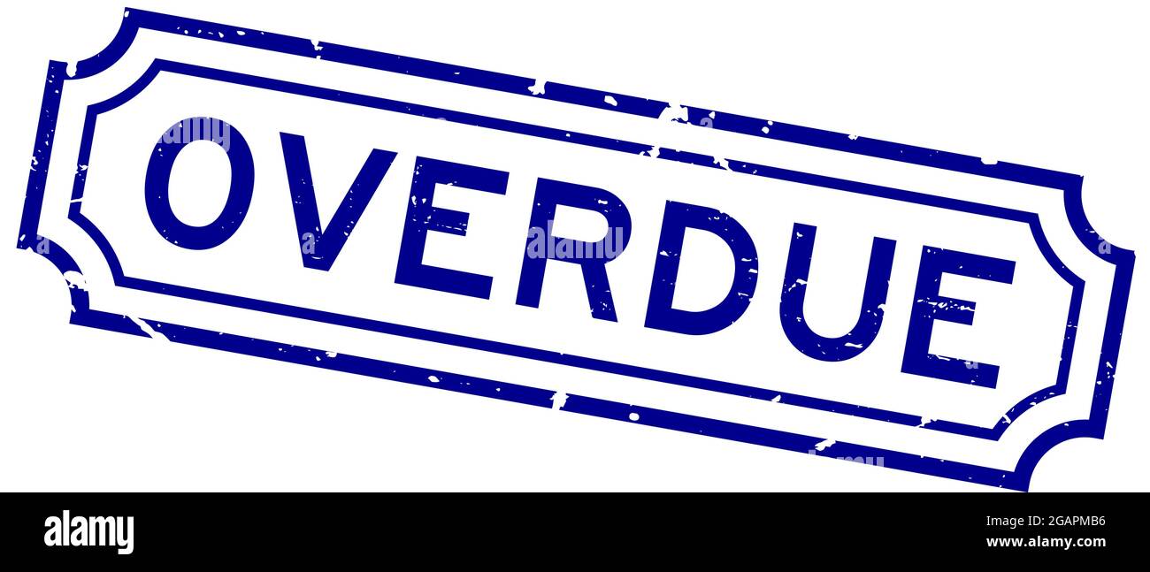 Grunge blue overdue word square rubber seal stamp on white background Stock Vector Image & Art ...