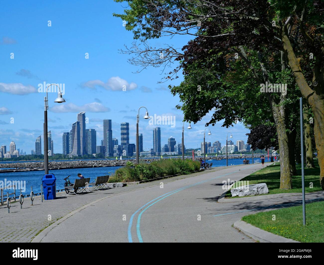 Waterfront Trail biking and running path beside Lake Ontario in Toronto ...