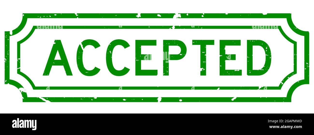 Grunge green accepted word rubber seal stamp on white background Stock Vector Image & Art - Alamy