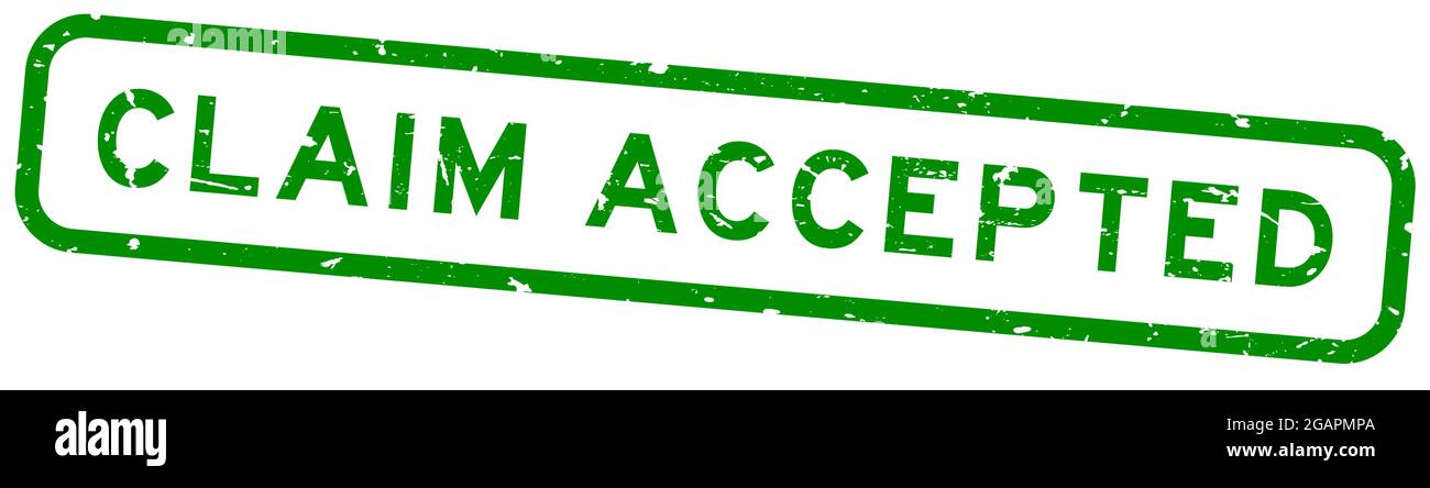 Grunge green claim accepted word square rubber seal stamp on white background Stock Vector Image ...