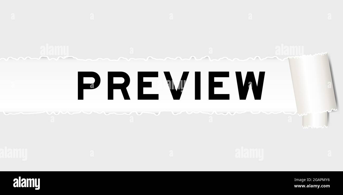 Ripped gray paper that have word preview under torned part Stock Vector ...