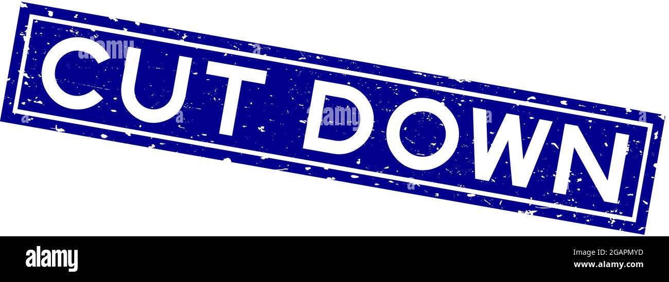 Grunge blue cut down word square rubber seal stamp on white background Stock Vector Image & Art ...