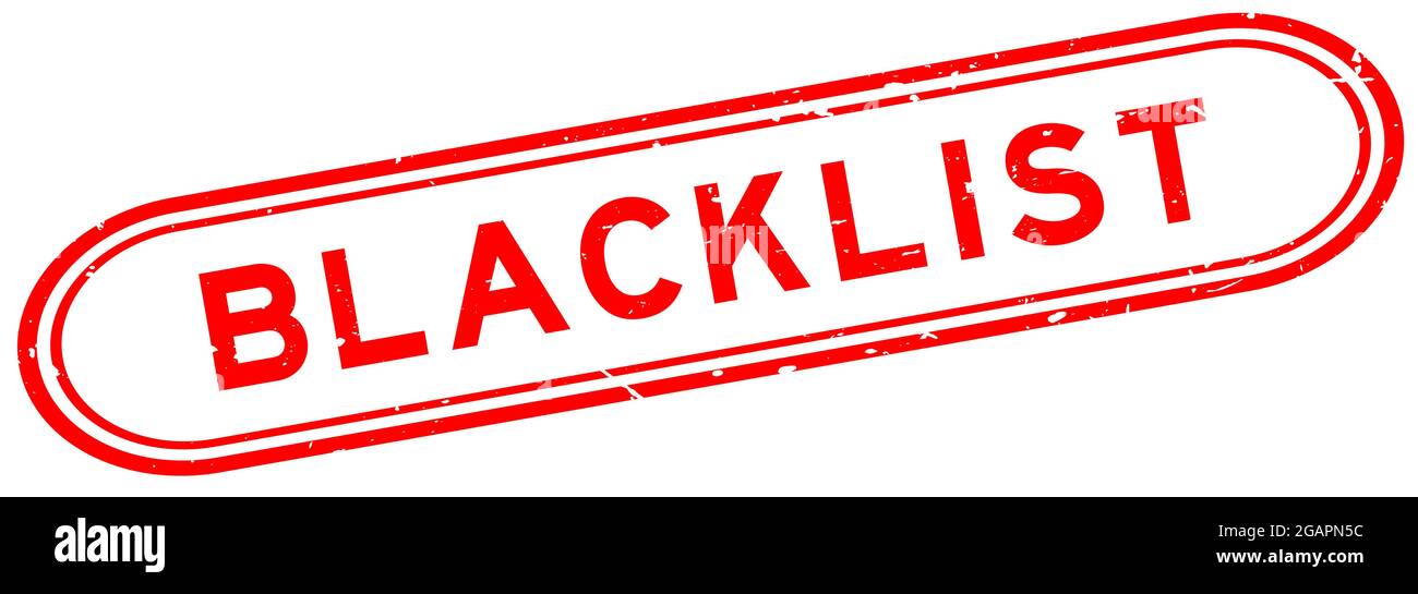 Grunge red blacklist word rubber seal stamp on white background Stock ...