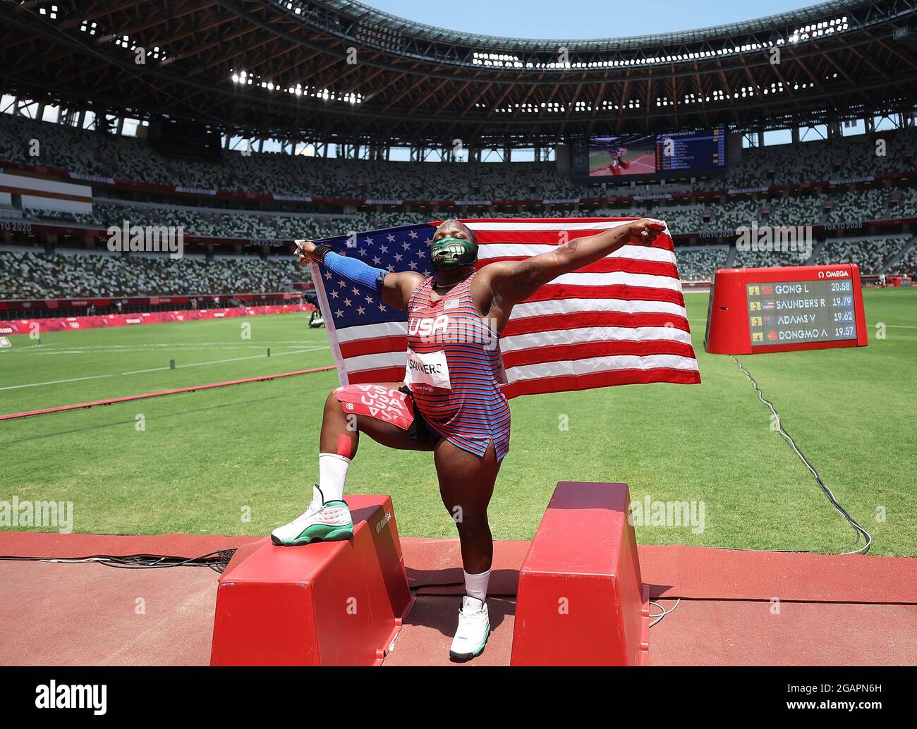 Tokyo, Japan. 1st Aug, 2021. Raven Saunders of the United States ...