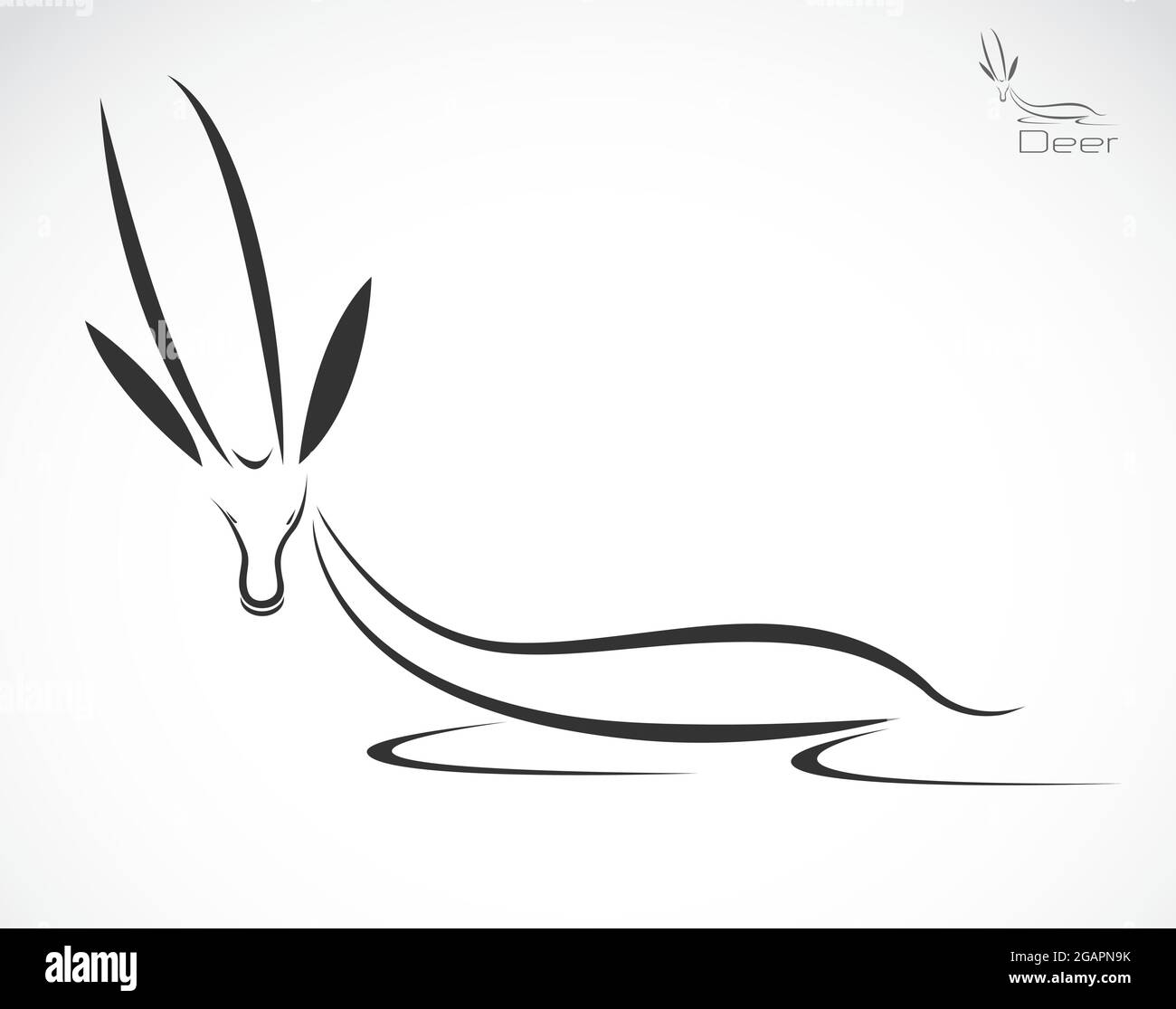 Vector illustration of deer symbol - tattoo. Easy editable layered ...