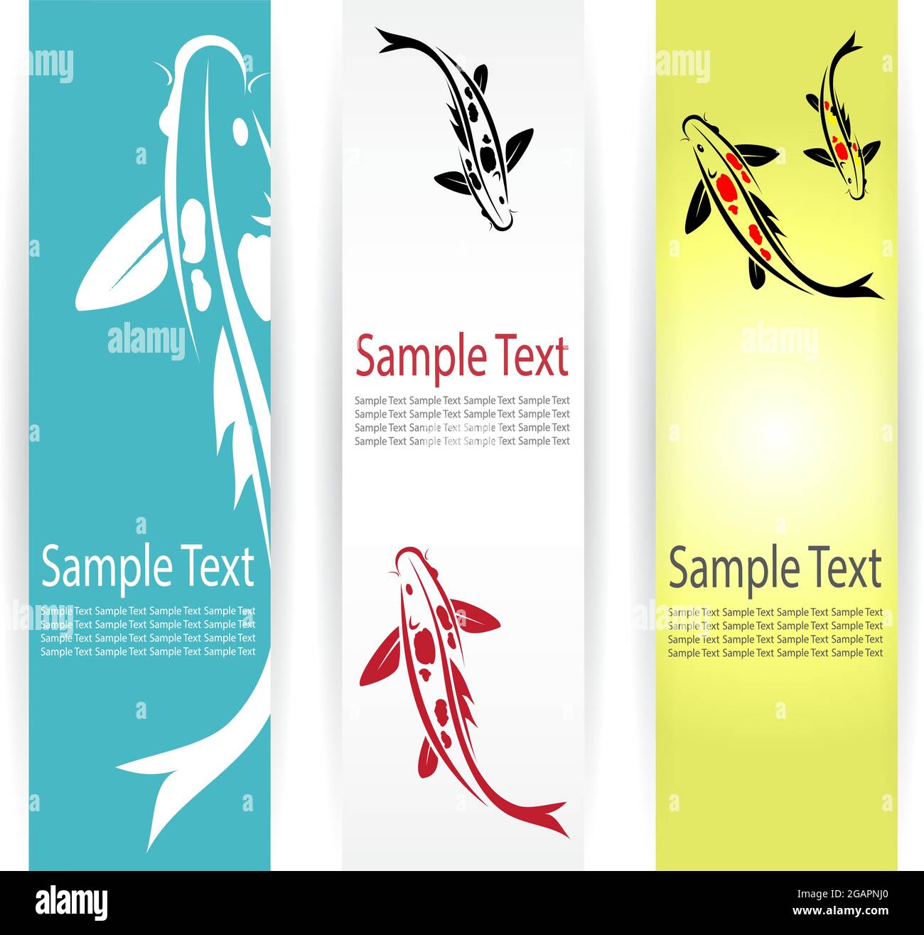 Vector image of carp koi banners. Easy editable layered vector ...