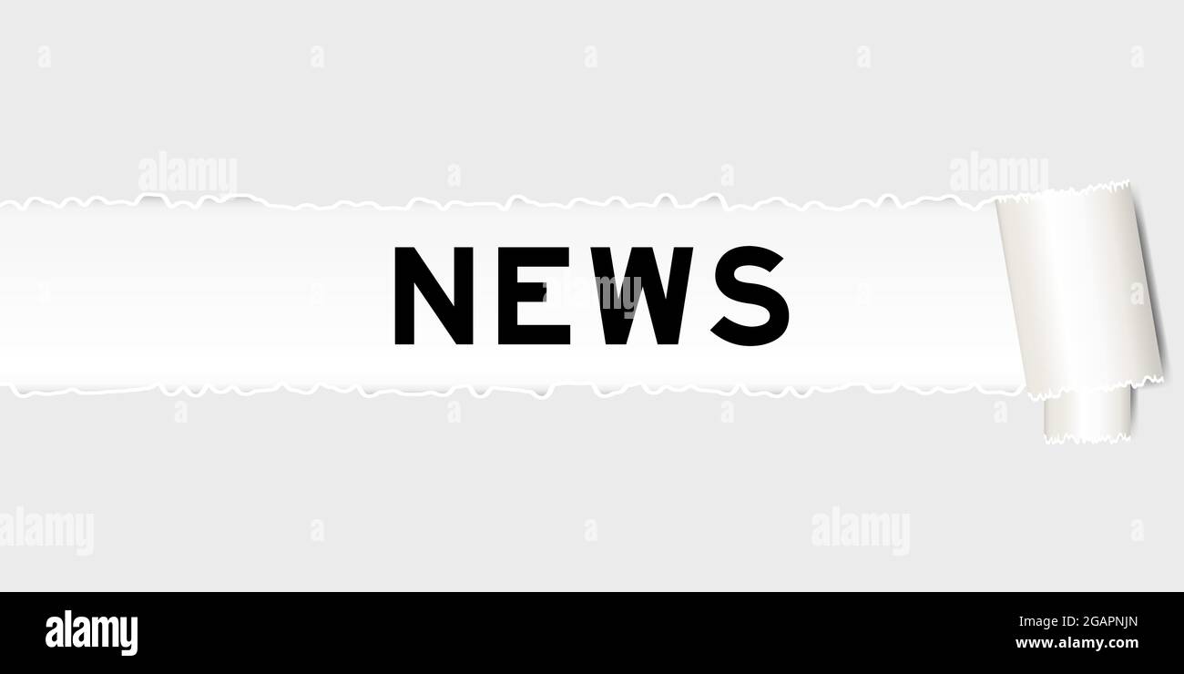Ripped gray paper that have word news under torned part Stock Vector ...