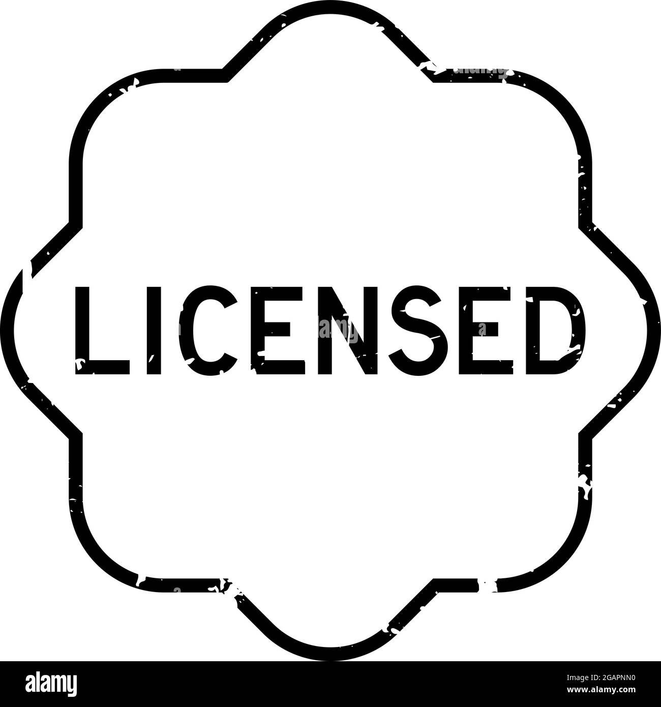 Grunge black licensed word rubber seal stamp on white background Stock ...
