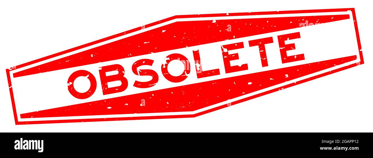 Grunge red obsolete word hexagon rubber seal stamp on white background ...