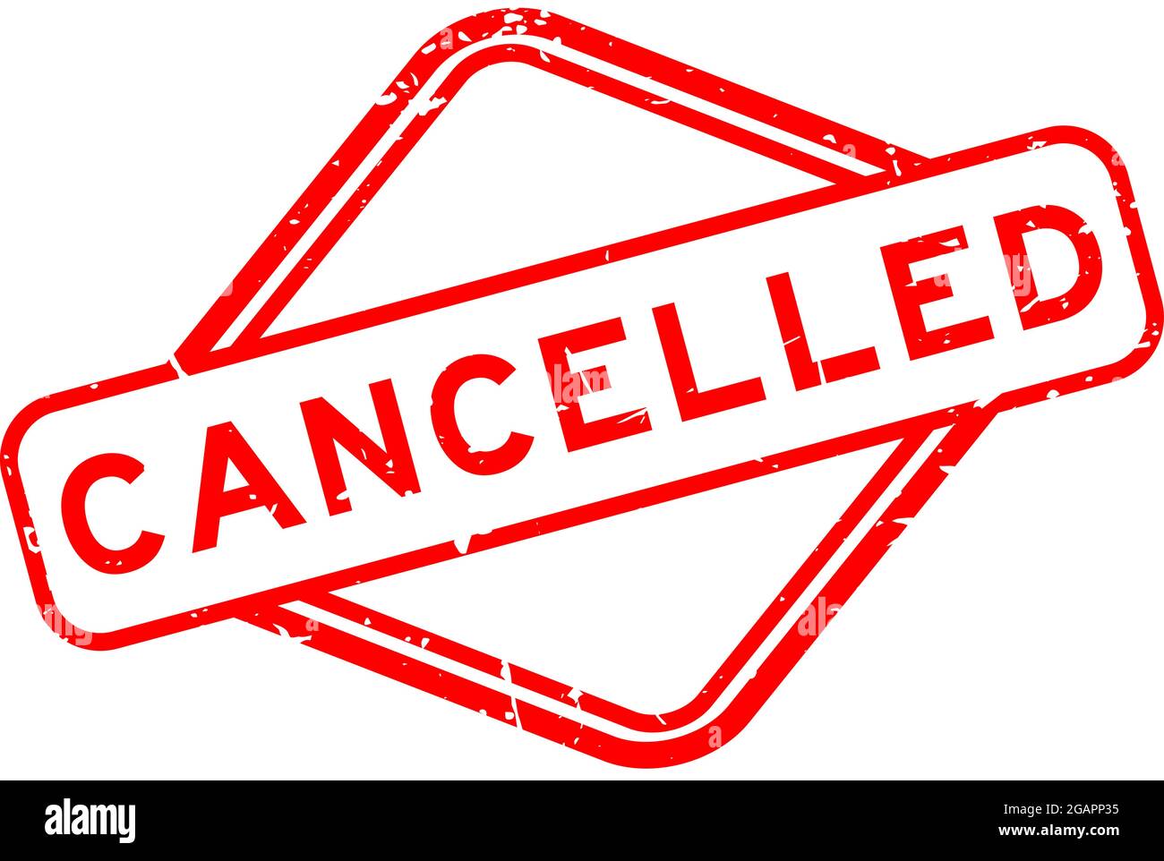 Grunge red cancelled word rubber square seal stamp on white background Stock Vector Image & Art ...