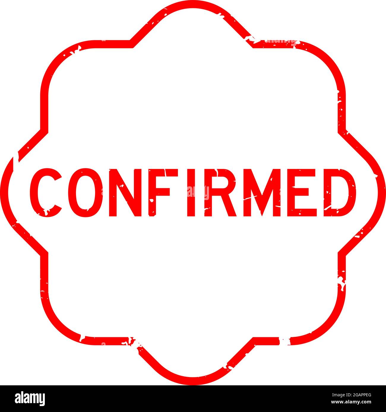 Grunge red confirmed word rubber seal stamp on white background Stock ...