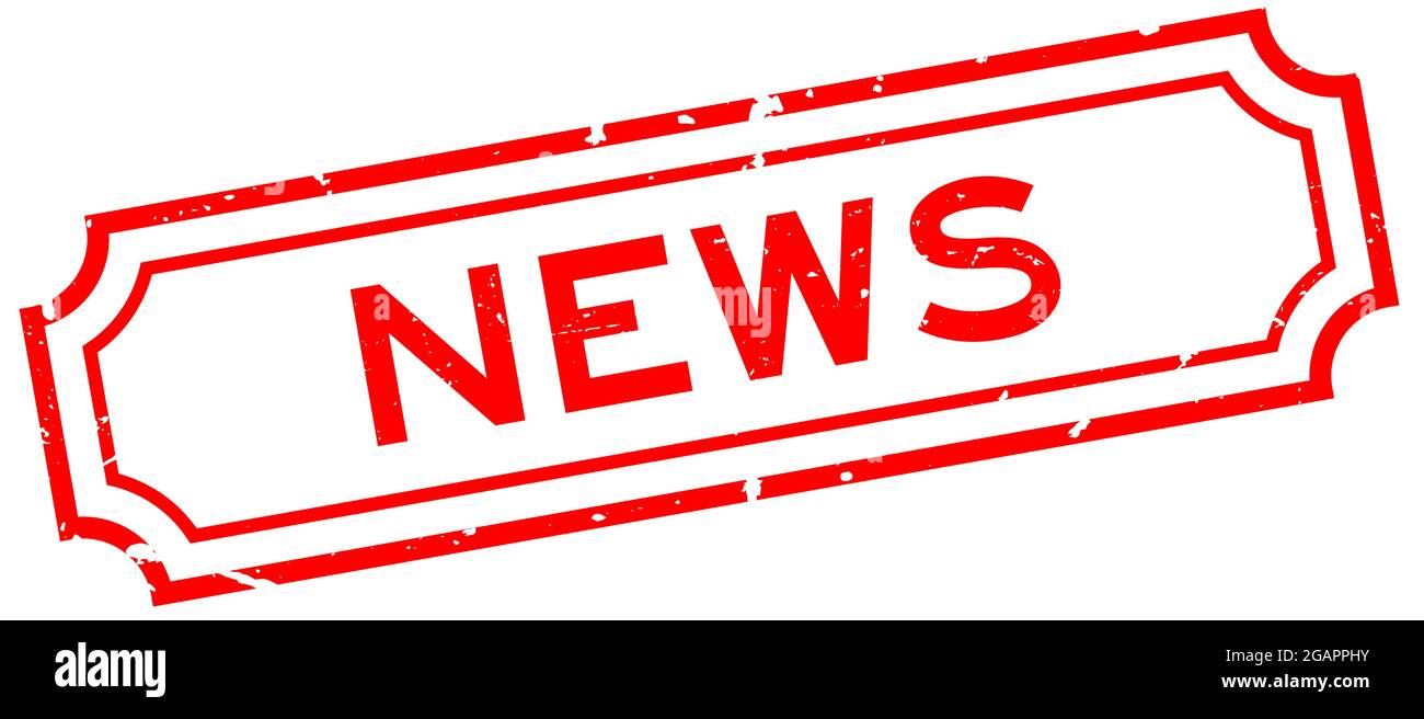 Grunge red news word square rubber seal stamp on white background Stock ...