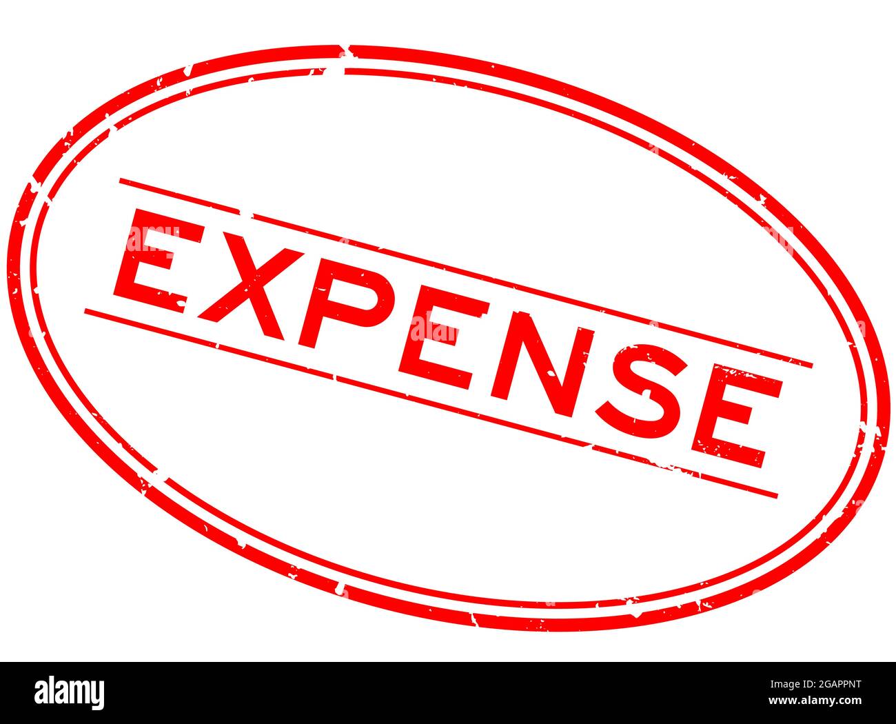 Grunge red expense word oval rubber seal stamp on white background ...