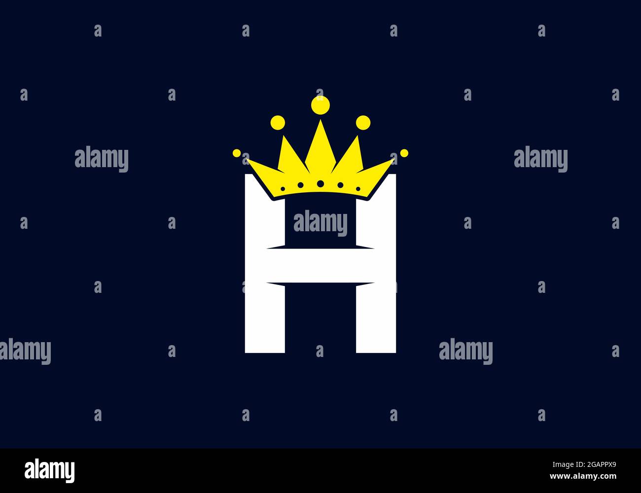 Initial H letter with crown design Stock Vector Image & Art - Alamy