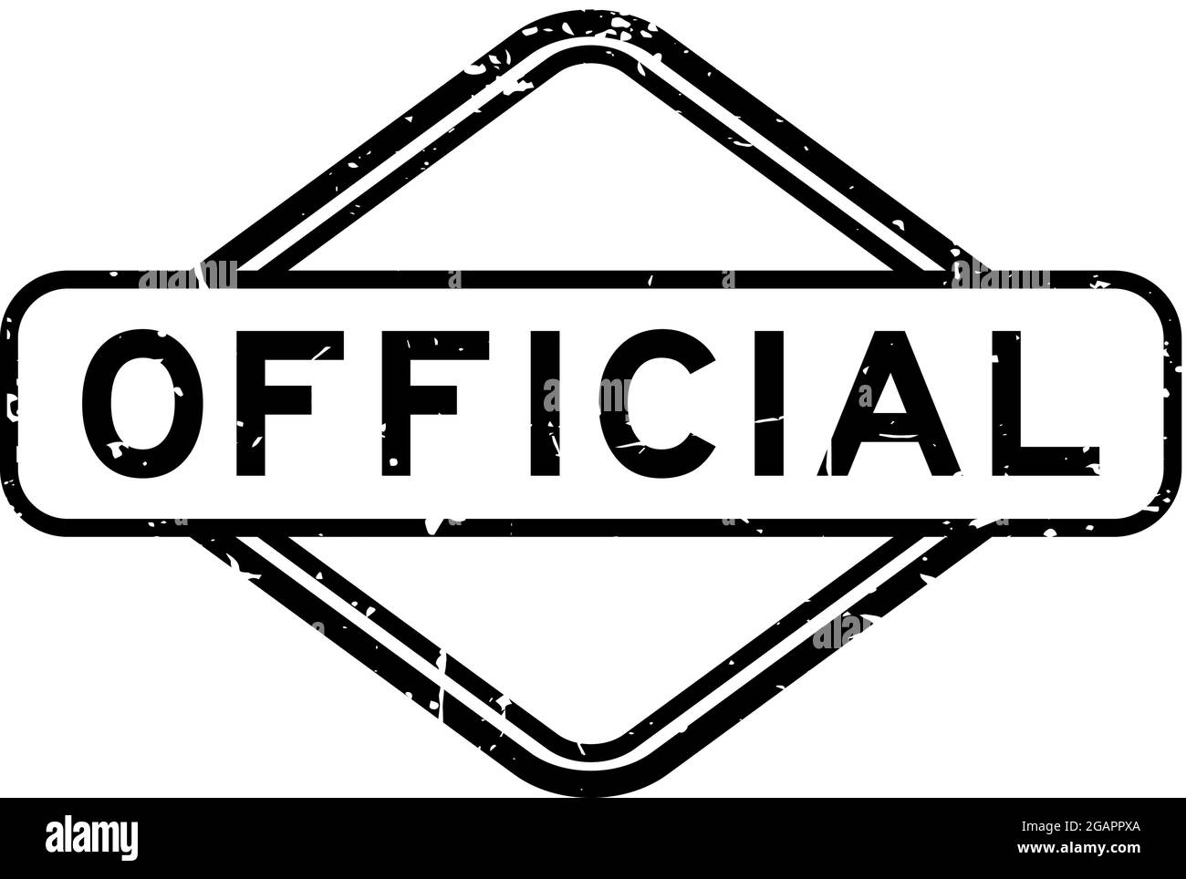 Grunge black official word rubber square seal stamp on white background ...