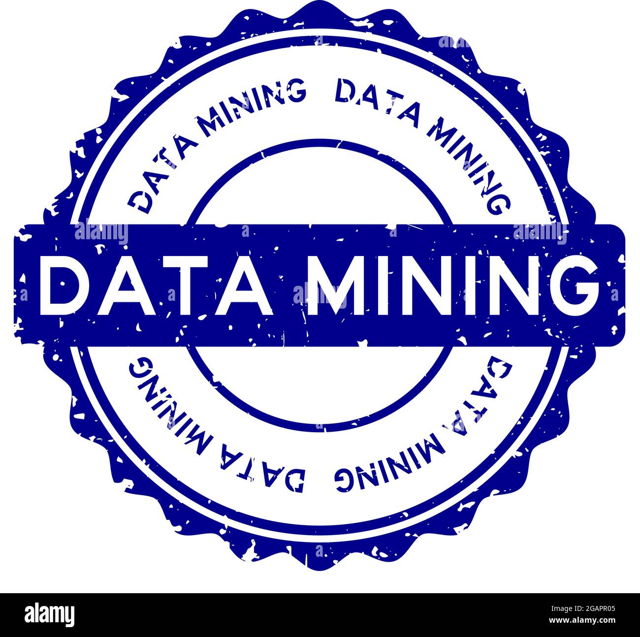 Grunge data mining word round rubber seal stamp on white background ...