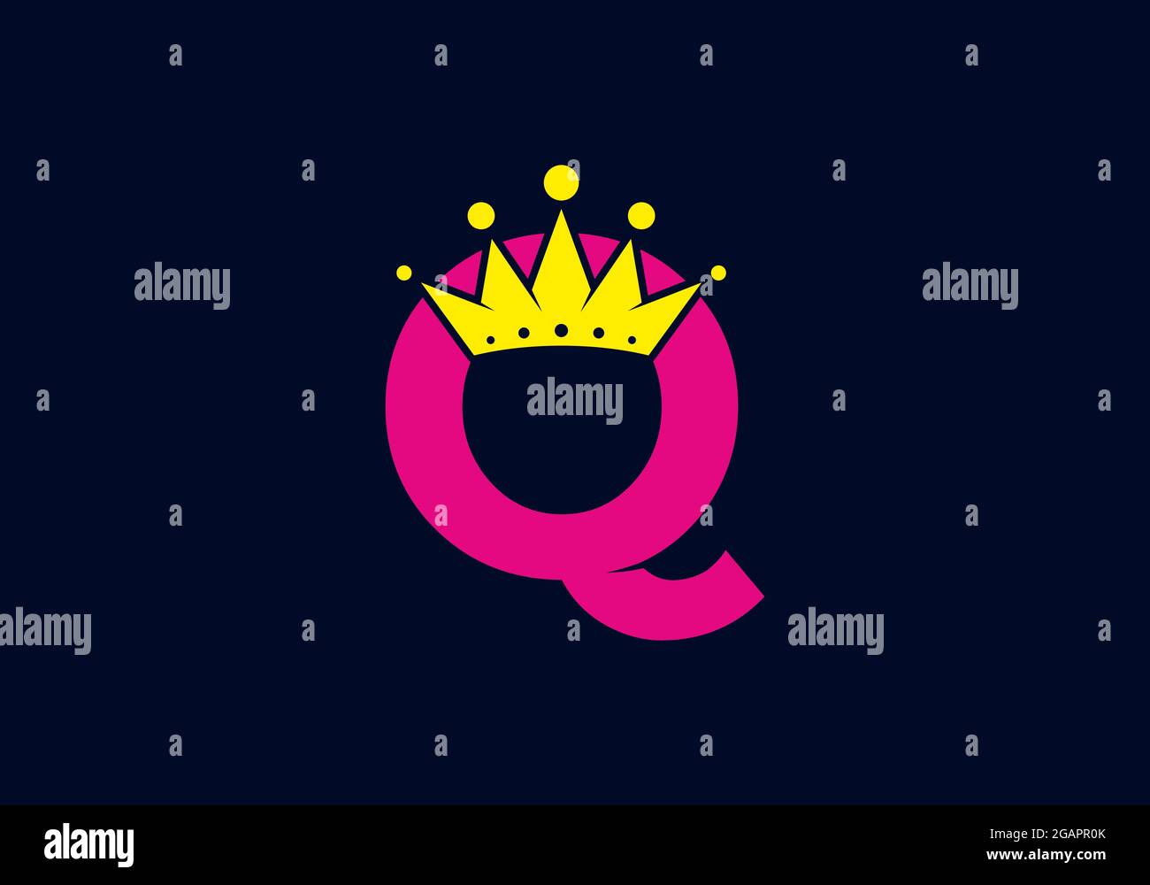 Initial Q letter with crown design Stock Vector Image & Art - Alamy
