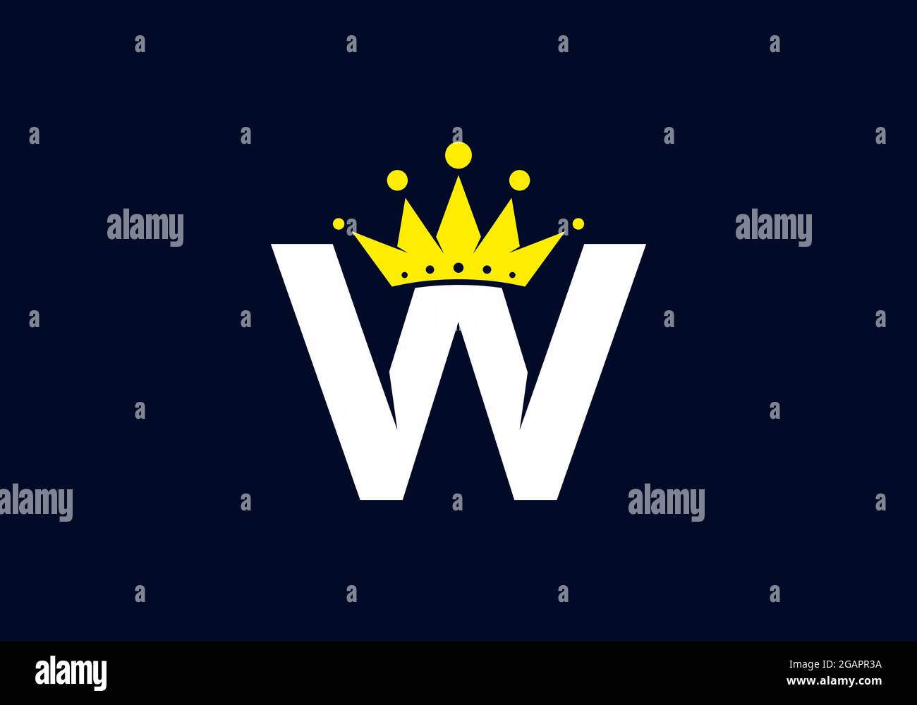 Initial W letter with crown design Stock Vector Image & Art - Alamy