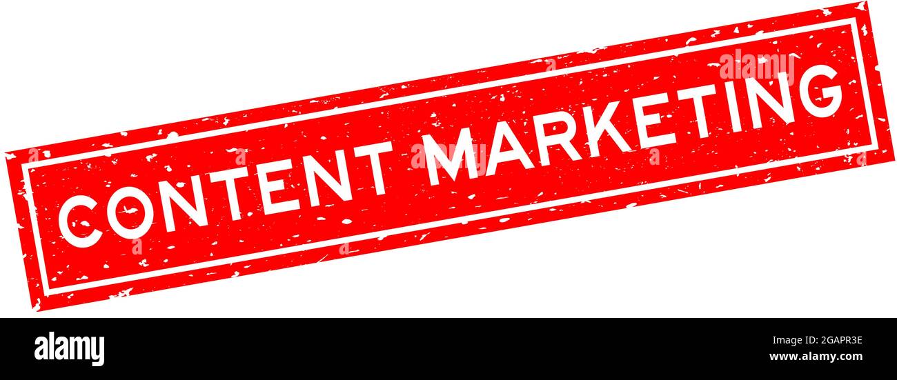 Grunge red content marketing word square rubber seal stamp on white background Stock Vector ...