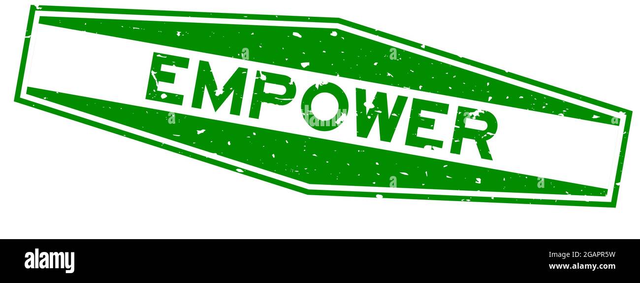Grunge green empower word hexagon rubber seal stamp on white background Stock Vector Image & Art ...