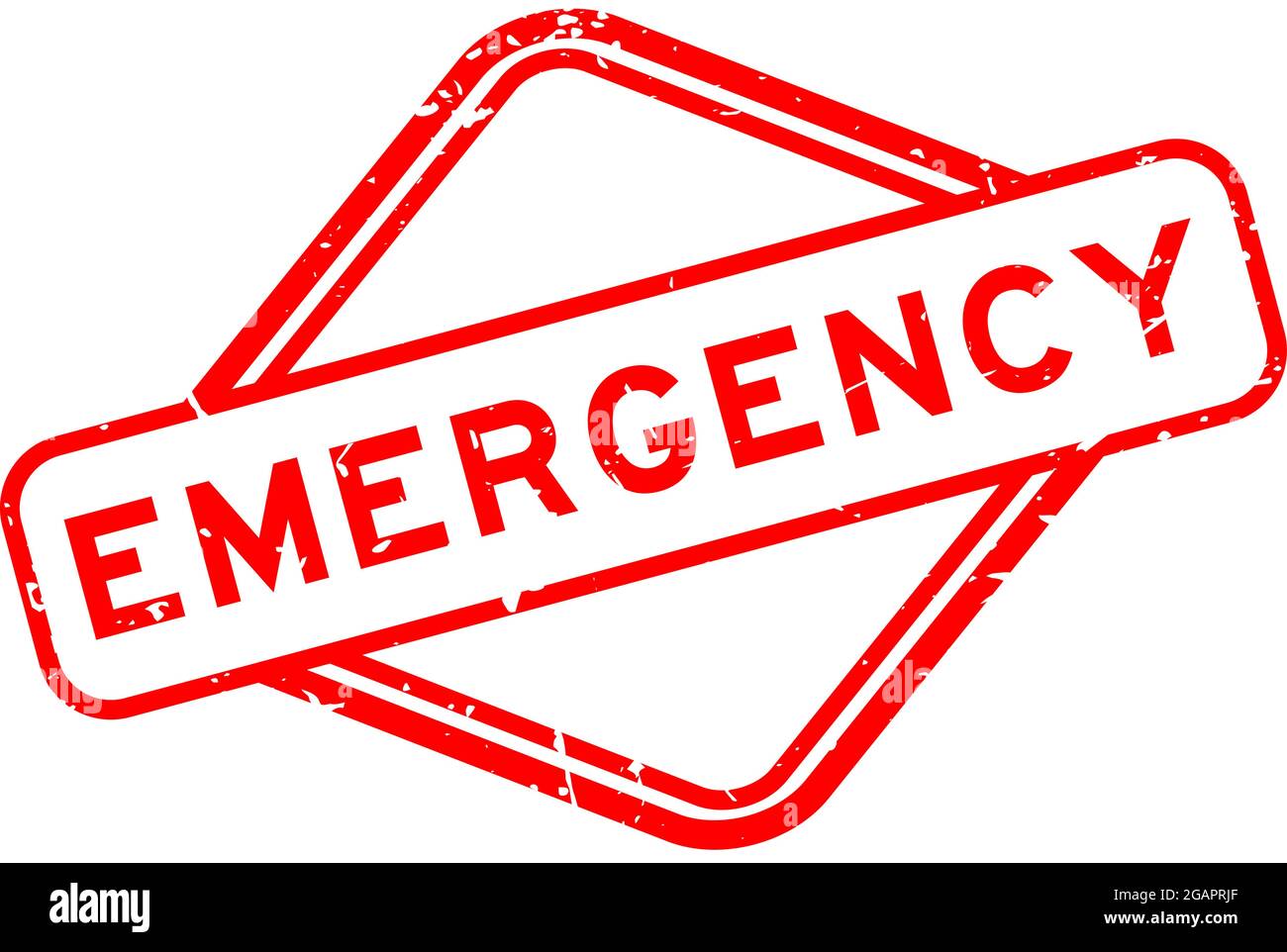Grunge red emergency word rubber square seal stamp on white background Stock Vector Image & Art ...