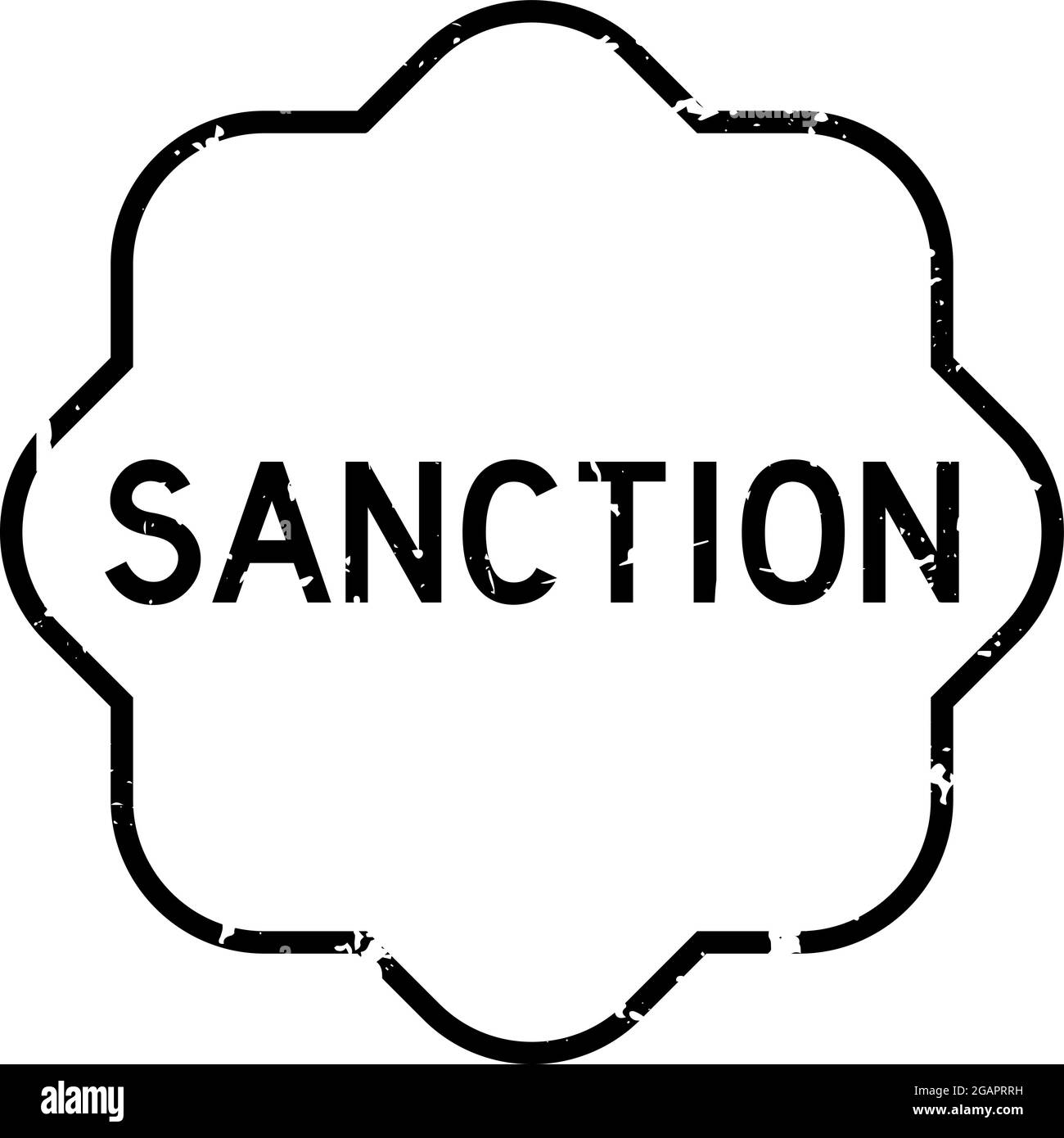 Grunge black sanction word rubber seal stamp on white background Stock ...