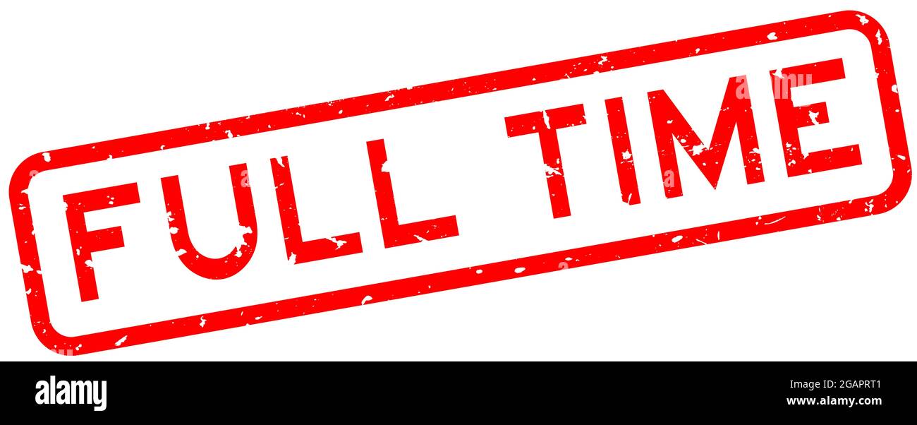 Grunge red full time word square rubber seal stamp on white background Stock Vector Image & Art ...