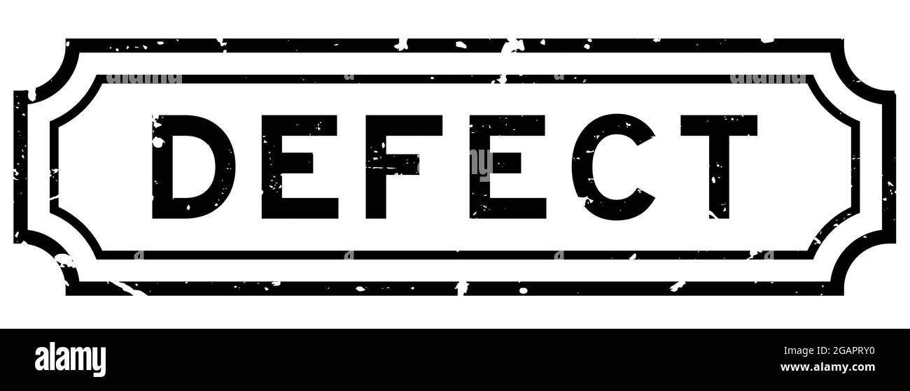 Grunge black defect word square rubber seal stamp on white background ...