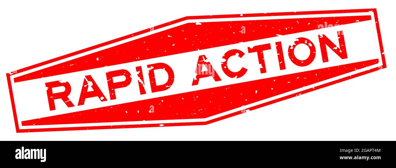 Grunge red rapid action word hexagon rubber seal stamp on white background Stock Vector Image ...