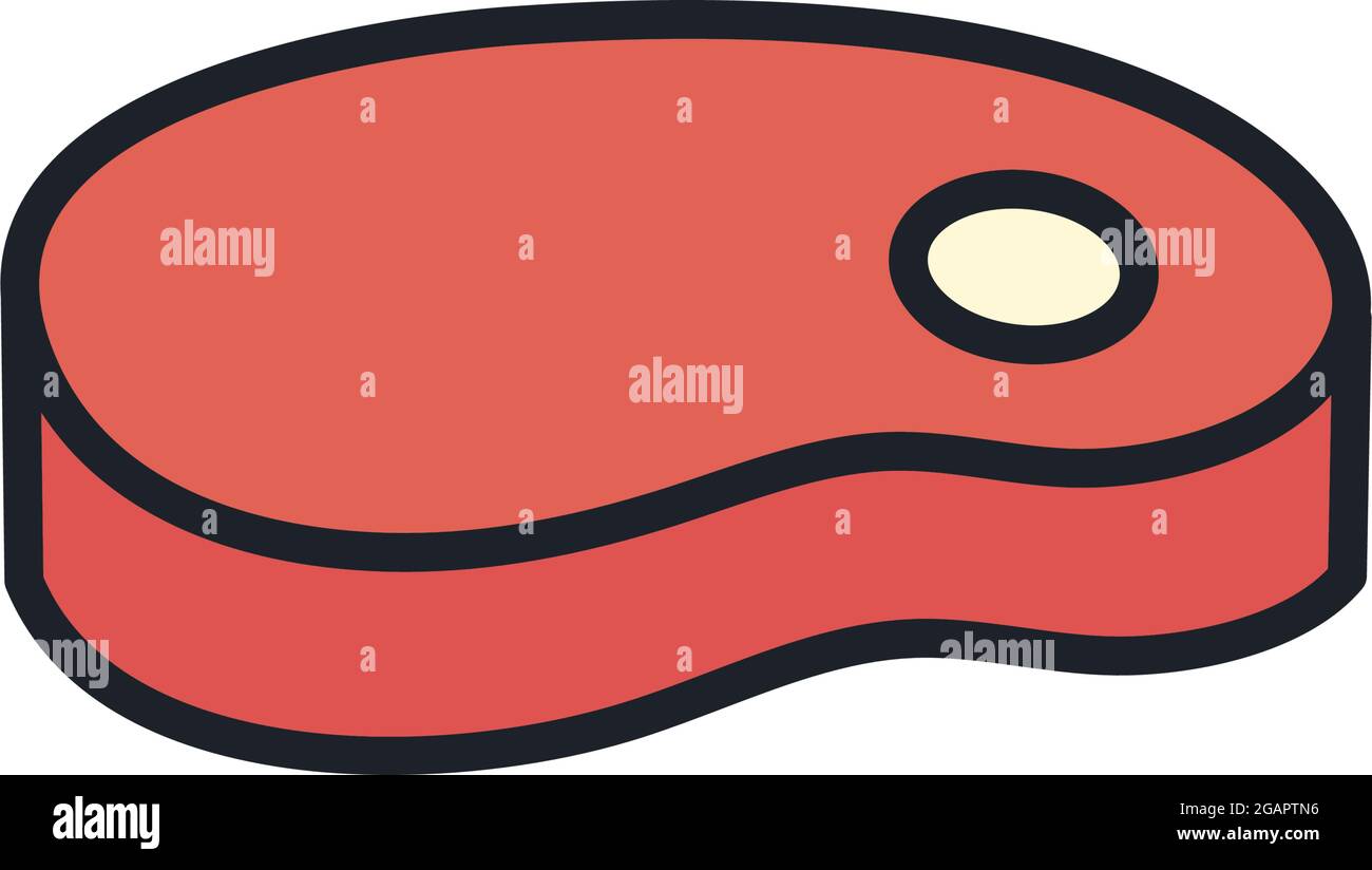 Meat icon. Vector isolated linear color icon contour shape outline ...