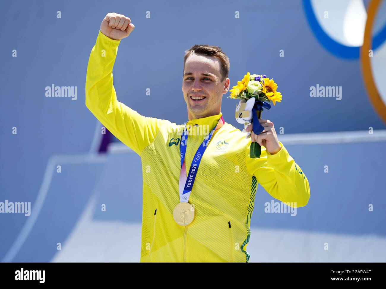 Australia's Logan Martin with his gold medal following the Men's BMX ...
