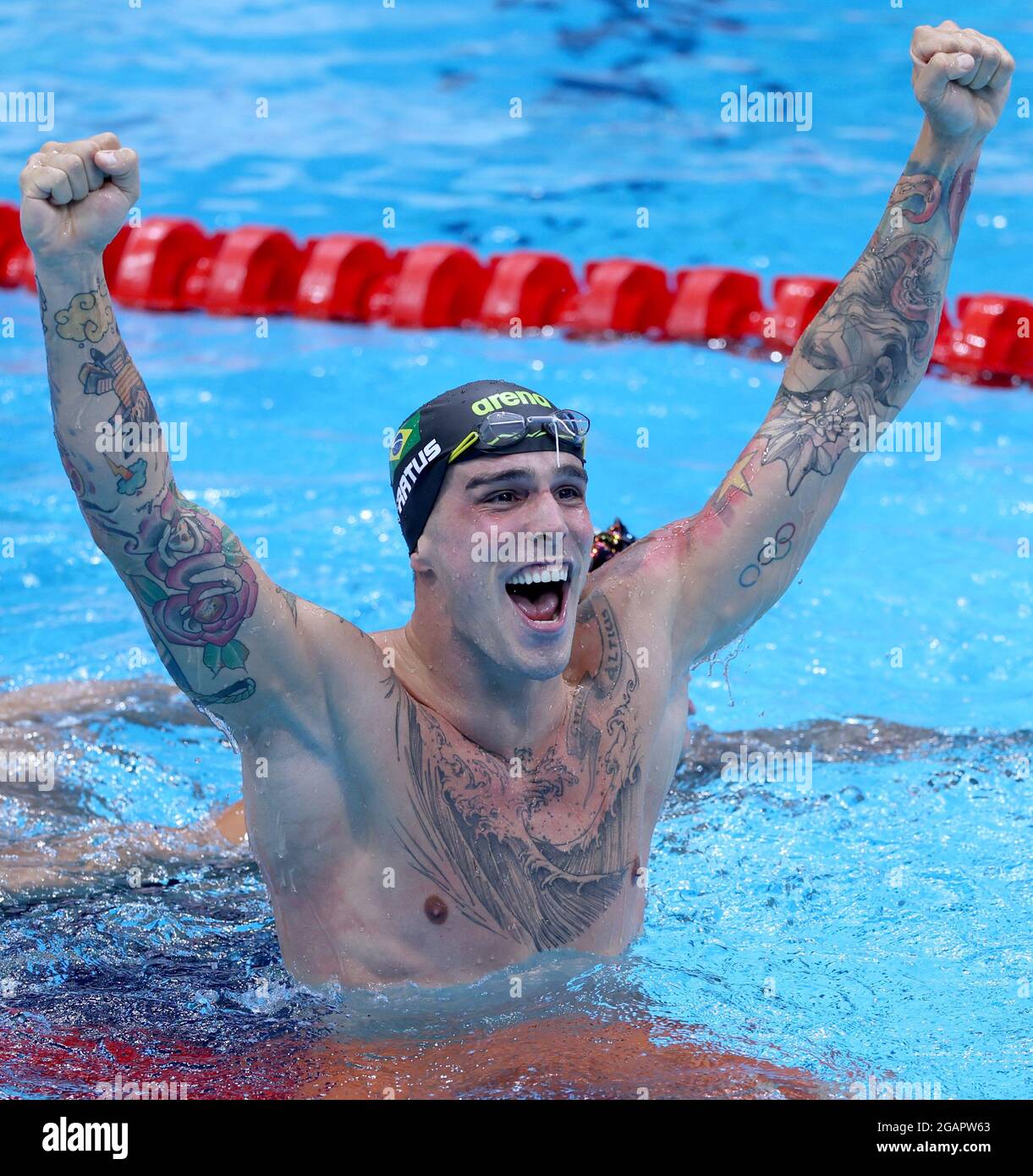 Tokyo, Japan. 1st Aug, 2021. Bruno Fratus of Brazil celebrates after ...