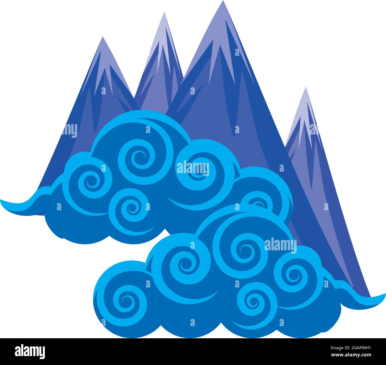 chinese mountains and clouds Stock Vector Image & Art - Alamy