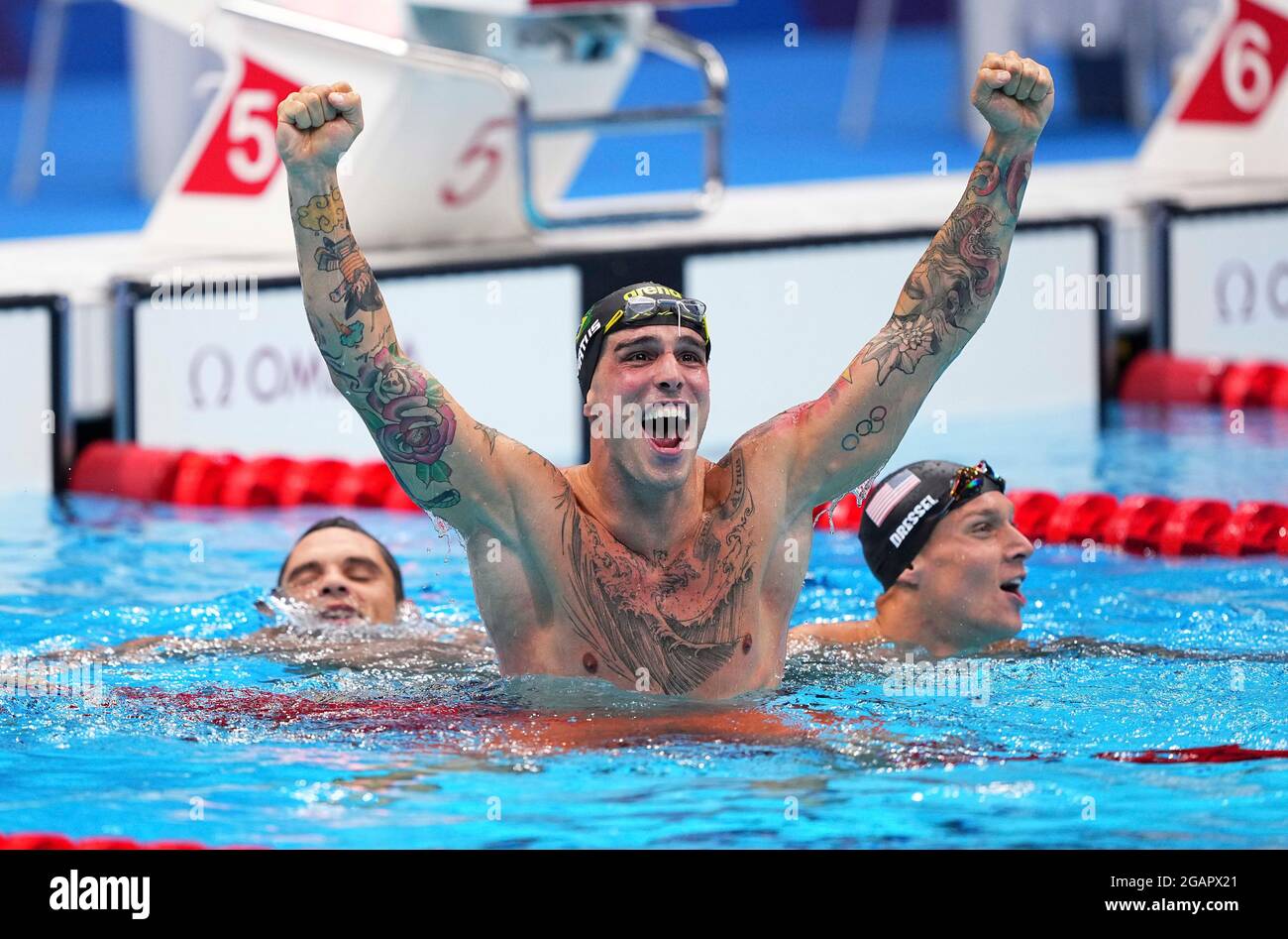 Tokyo, Japan. 1st Aug, 2021. Bruno Fratus of Brazil celebrates after ...