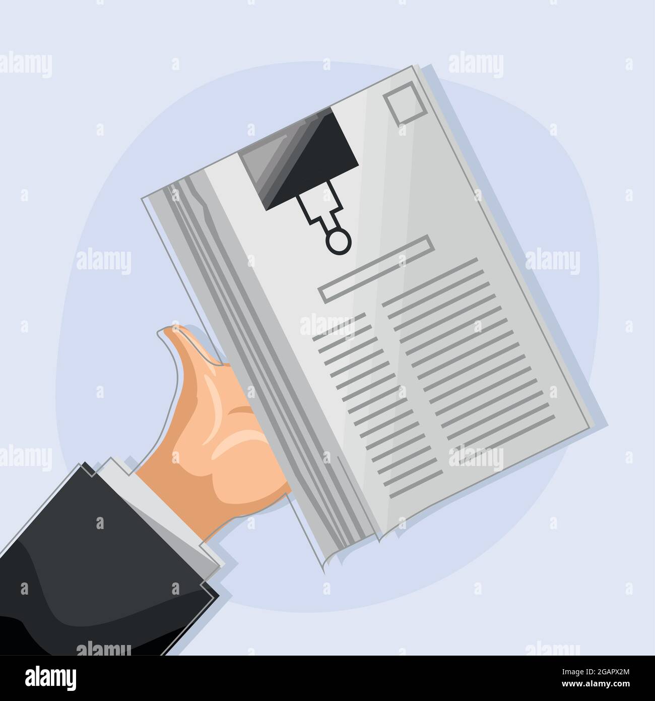 hand holding paperwork in clip Stock Vector Image & Art - Alamy