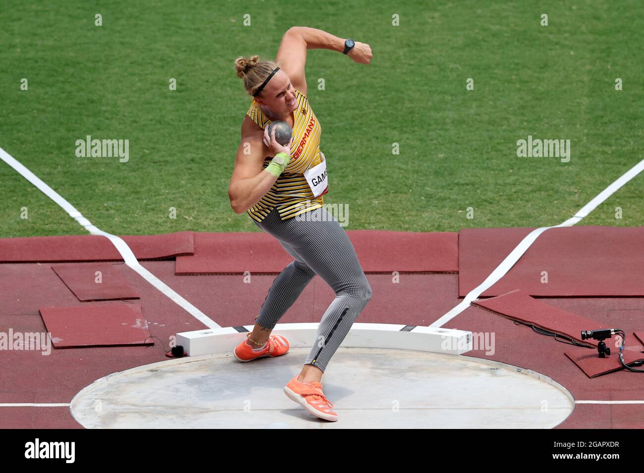 Tokio, Japan. 01st Aug, 2021. Athletics: Olympics, shot put, women, final at the Olympic Stadium ...