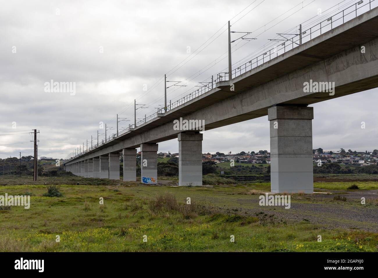 The long bridge over the onkaparinga river for the seaford train line ...