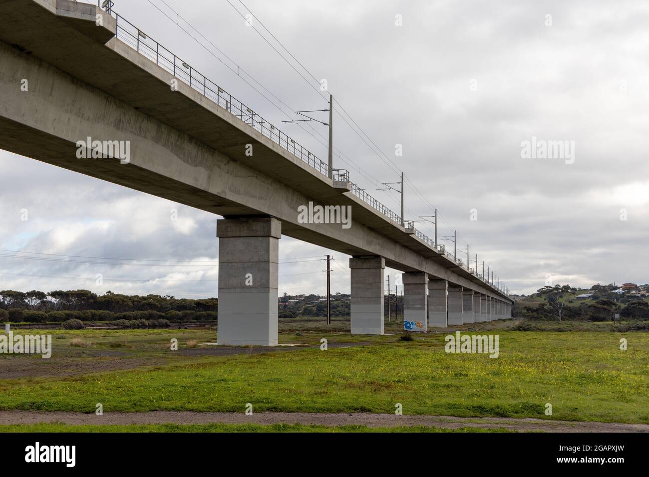The long bridge over the onkaparinga river for the seaford train line ...