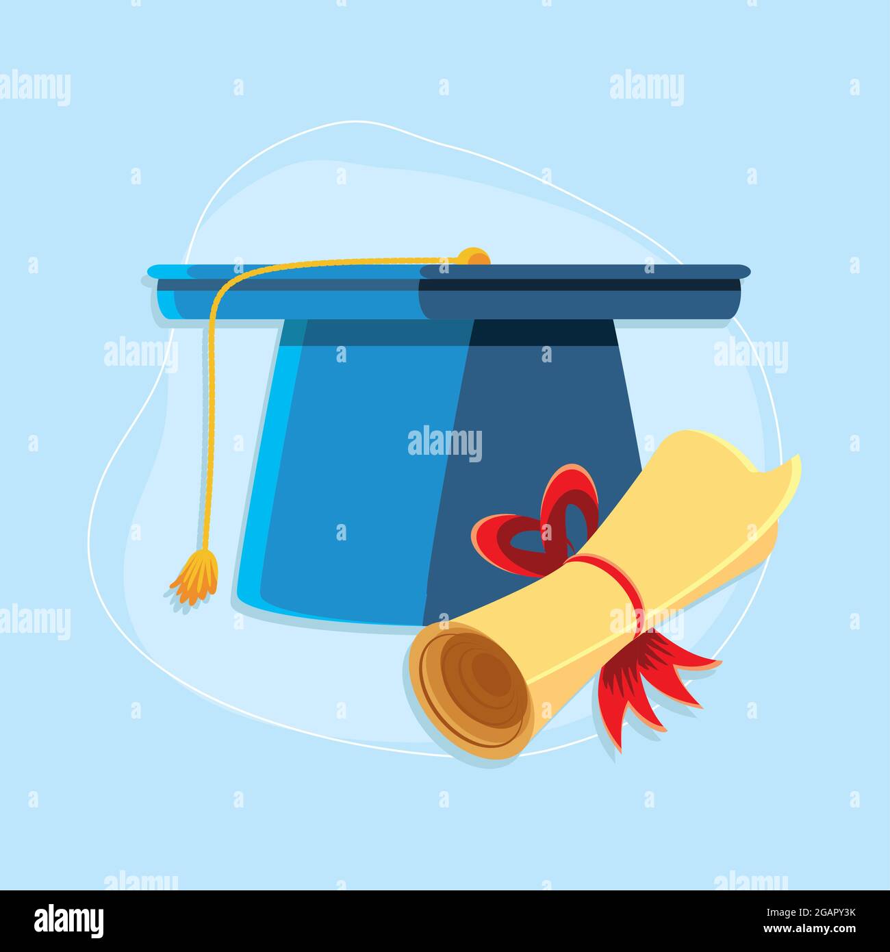 roll certificate and graduation hat Stock Vector Image & Art - Alamy